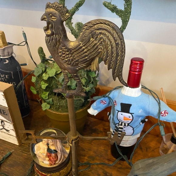 Mann | Accents | Vintage Brass Rooster Tabletop Weathervane By Mann ...